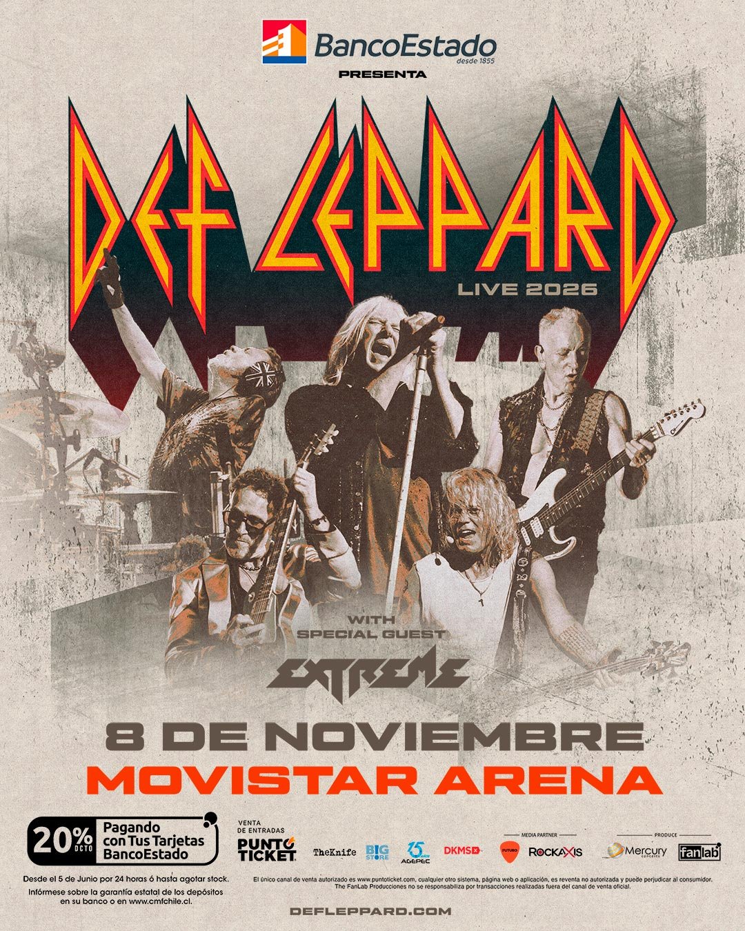 Def Leppard vuelve a Chile | Una noche histórica junto a Extreme ...